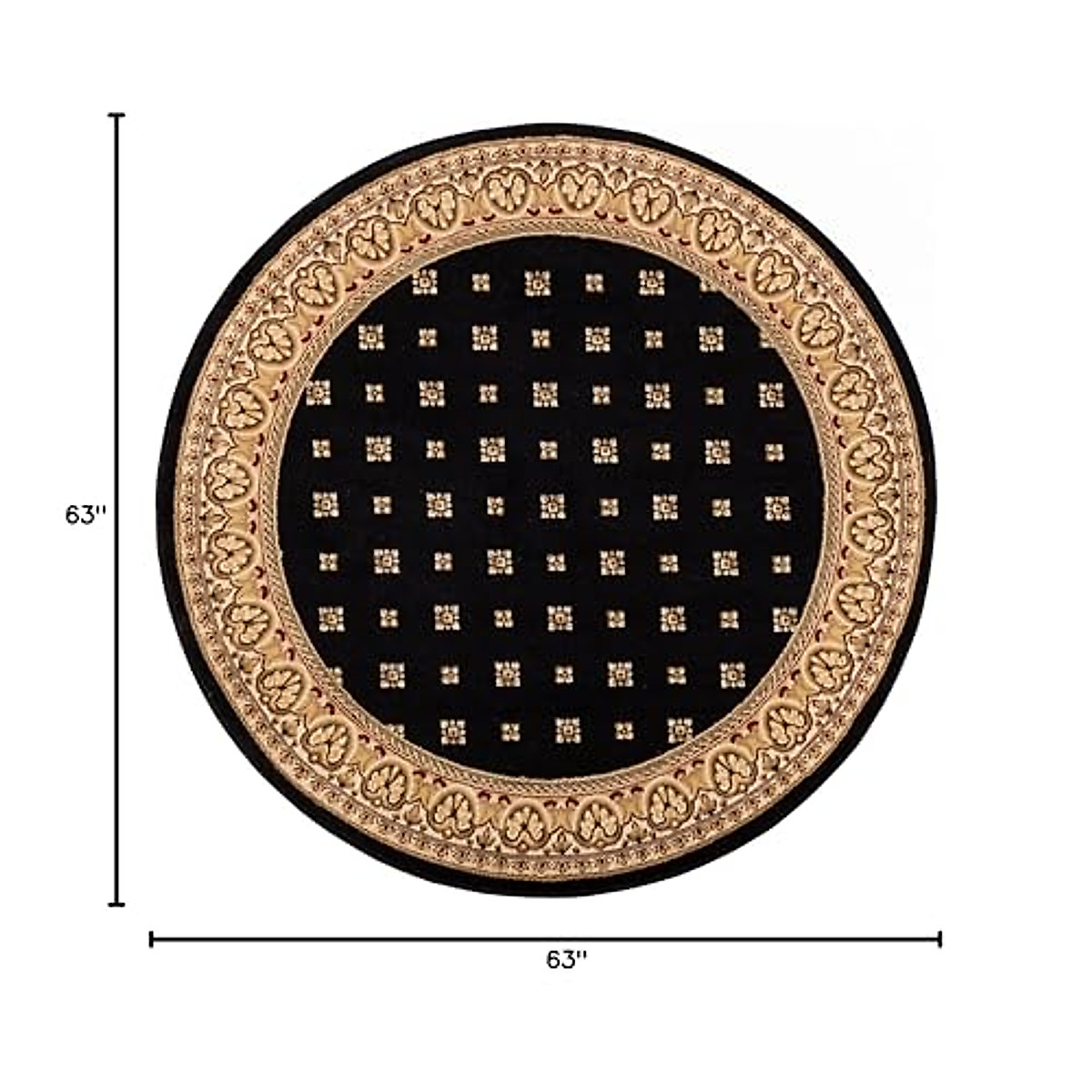 Well Woven Barclay Collection Hudson Terrace Black 5 ft Round Rug - for Living Room, Bedroom, and Dining Room