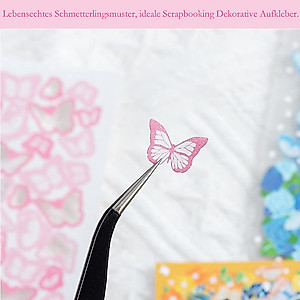 Scrapbook Stickers 24 Sheets Self-Adhesive Deco Stickers,Colorful Butterfly Scrapbooking Sticker,Shiny Korean Stickers Waterproof Journal Stickers for Postcard Photo Planner Diary Card Decoration