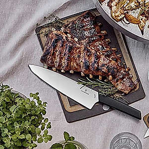 Victorinox 6.9013.20B Swiss Modern Carving Knife for Carving Meat, Slicing and Dicing Meats, Vegetables or Fruits Straight Blade in Black, 7.9 inches