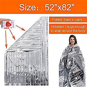 Essenhome 30 Pcs Emergency Mylar Thermal Blanket,fire Blanket,Gigantic Space Blanket 82 * 52 in. Marathons and Car Use