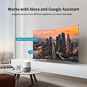 eMylo 3 in 1 Smart Hub WiFi IR Remote Control with Digital Hygrometer Indoor Thermometer Humidity Meter, Wireless Scene Touch Switch, Compatible with Alexa and Google Home, for TV Air Conditioner