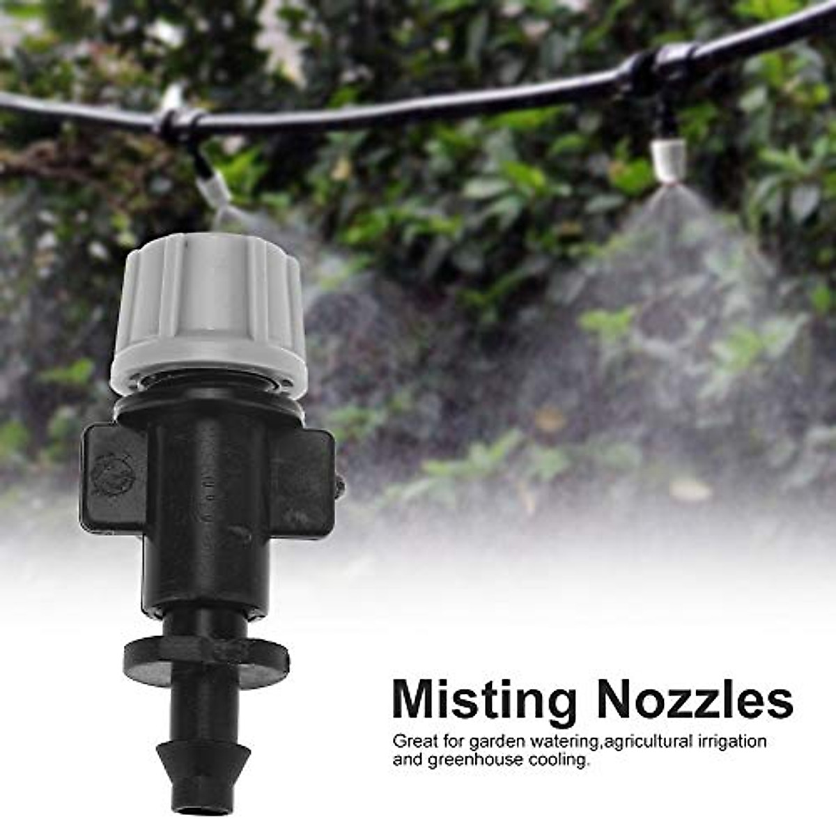 50pcs/Set Misting Nozzles Plastic Sprinkler Head Atomizer Nozzles for Patio Garden Agricultural Greenhouse Drip Irrigation Outdoor Cooling System