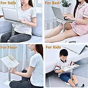 SOARCHICK Laptop Stand for Lap Portable Lap Desk for Kids Adults Height Angle Adjustable Ergonomics Computer Stand Book Holder Laptop Riser Mount Small Lap Tray Table for Bed Car Floor Sofa Couch Seat