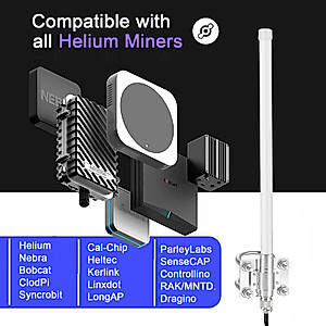Waterproof Replacement 5.8dBi Cellular 915MHZ LoRa Gateway Antenna for Helium Hotspot RAK RAK2 Nebra Bobcat 300 SenseCAP M1 SyncroB.it Hotspot Finestra HNT Miner + 10ft KSR400 Ultra Low Loss Cable