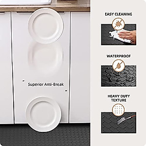 KOKHUB Kitchen Mat,1/2 Inch Thick Cushioned Anti Fatigue Waterproof Kitchen Rug, Comfort Standing Desk Mat, Kitchen Floor Mat Non-Skid & Washable for Home, Office, Sink,17.3"x28"- Black