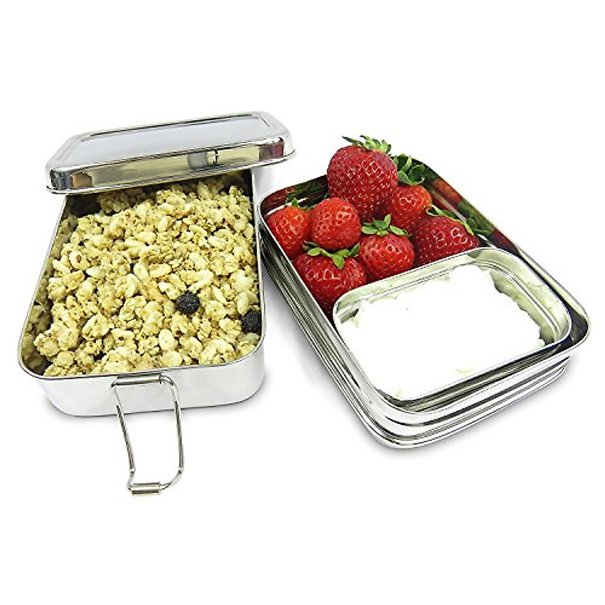 Lifestyle Block 3 Compartment Stainless Steel Eco-Friendly Lunch Box - Regular