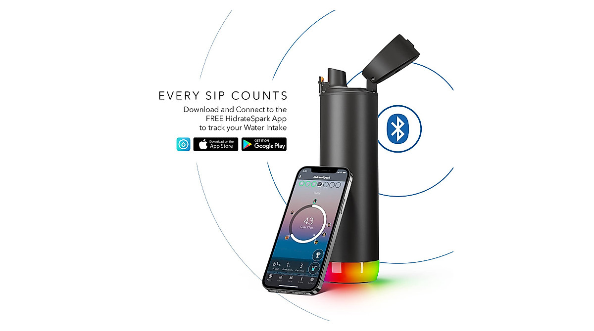 Hidrate Spark PRO Smart Water Bottle - Tracks Water Intake & Reminds You