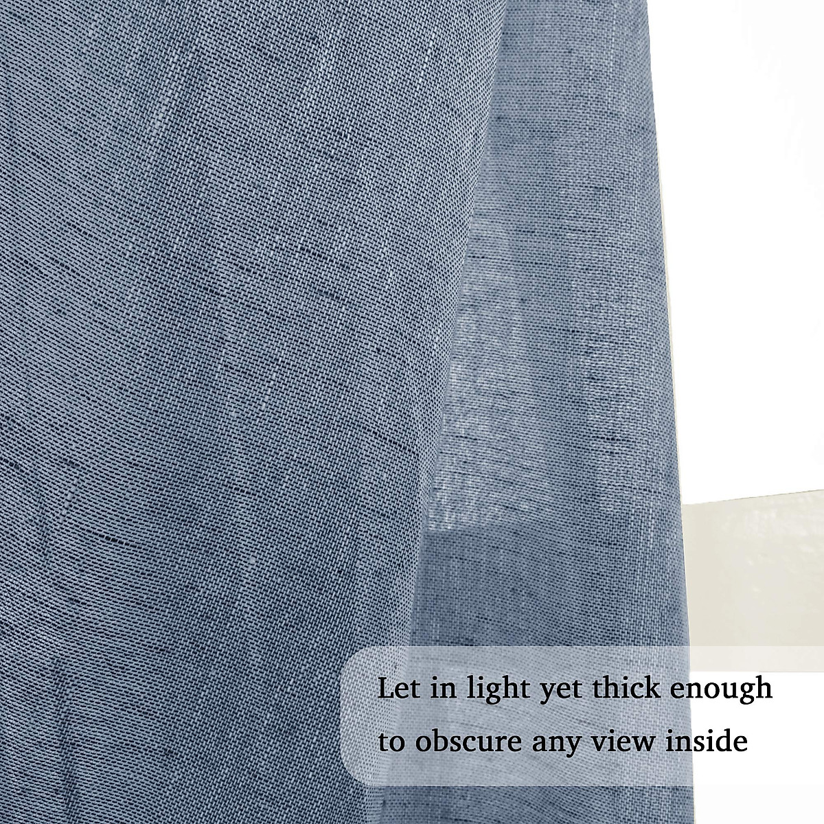 Sheer Curtains Linen Textured Curtains for Living Room 52 x 84 Inch Natural Rod Pocket Window Panel, Linen Look Burlap Curtain Home Fashion Natural Linen Rich Quality Curtain, 2 Panels, Beige