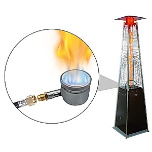 MENSI Outdoor Propane LP Gas Glass Tube Patio Heater Parts Porch Deck Heater Steel Repalcement Infrared Ceramic Burner with Orifice Kit 42000 BTU