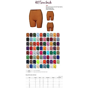 A2Y Basic Solid Cotton Mid Thigh High Rise Biker Bermuda Shorts Black L