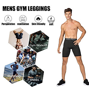 YUSHOW Mens Compression Shorts with Pocket Spandex Sports Running Quick Dry Shorts Compression Underwear for Men Athletic