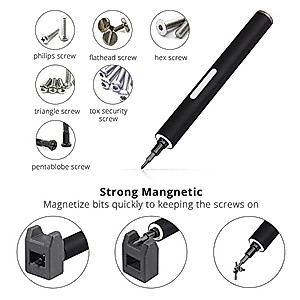 COLFULINE Precision Cordless Screwdriver Set Rechargeable Mini Electric Screwdriver with Magnetic Mat & 21 Bits Repair Tool Kits T5/T6/T8/T9, P5/P6 for iPhone/Watch/Camera
