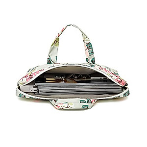 canvaslife Pattern 15 inch Canvas Waterproof Laptop Shoulder Messenger Bag for 14 inch to15.6 inch Laptop 15 Laptop Case (Pink rose)