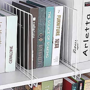 SEHERTIWY Shelf Dividers, 12 Pack Metal Closets Shelves Organizer, Wood Shelf Divider for Clothes, Book and Bedroom Organization