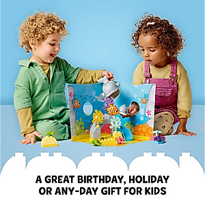 LEGO DUPLO Wild Animals of The Ocean Set 10972, with Whale and Turtle Sea Animal Figures & Playmat, Educational Toys with Fun Colors for Toddlers 2 Plus Years Old