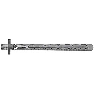 HELYZQ 6inche Stainless Steel Pocket Rule Handy Ruler with inch 1 32 mm Metric Graduations, Silver