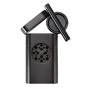 Storage Case with Mini Grinder All-in-one, Portable for On The Go (black)