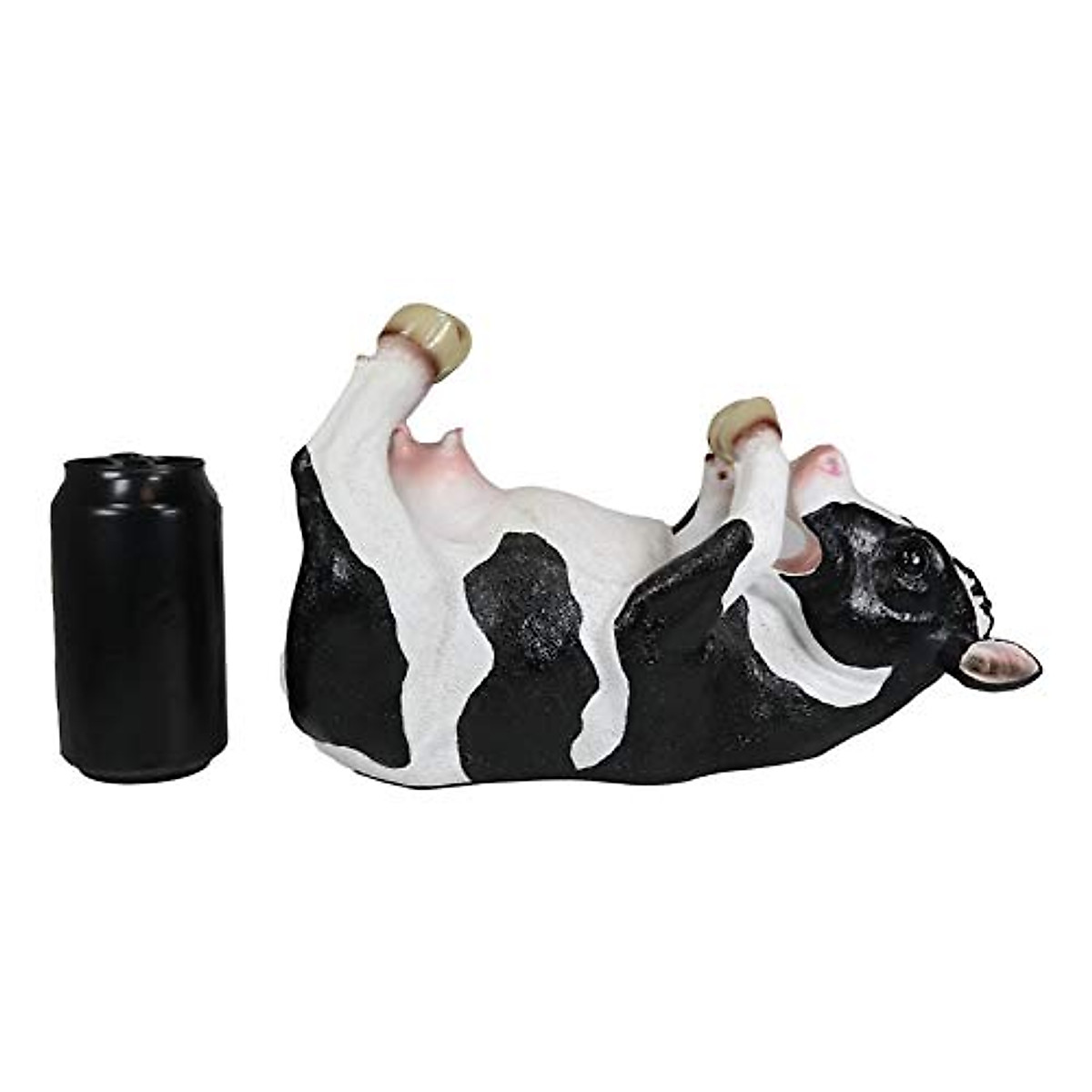 Ebros Gift Rustic Farmhouse Country Holstein Bovine Cow Guzzling Wine Bottle Holder Caddy Figurine Stand Rack Cows Cattle Bulls Farm Western Countertop Bar Desktop Accent Decor