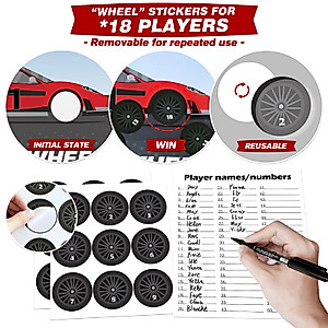 PARTYLOUD Cars Party Games, Pin The Wheel On The Car, Cars Monster Truck Party Birthday Party Fun Games Supplies Decorations Decor for Families Adult Groups