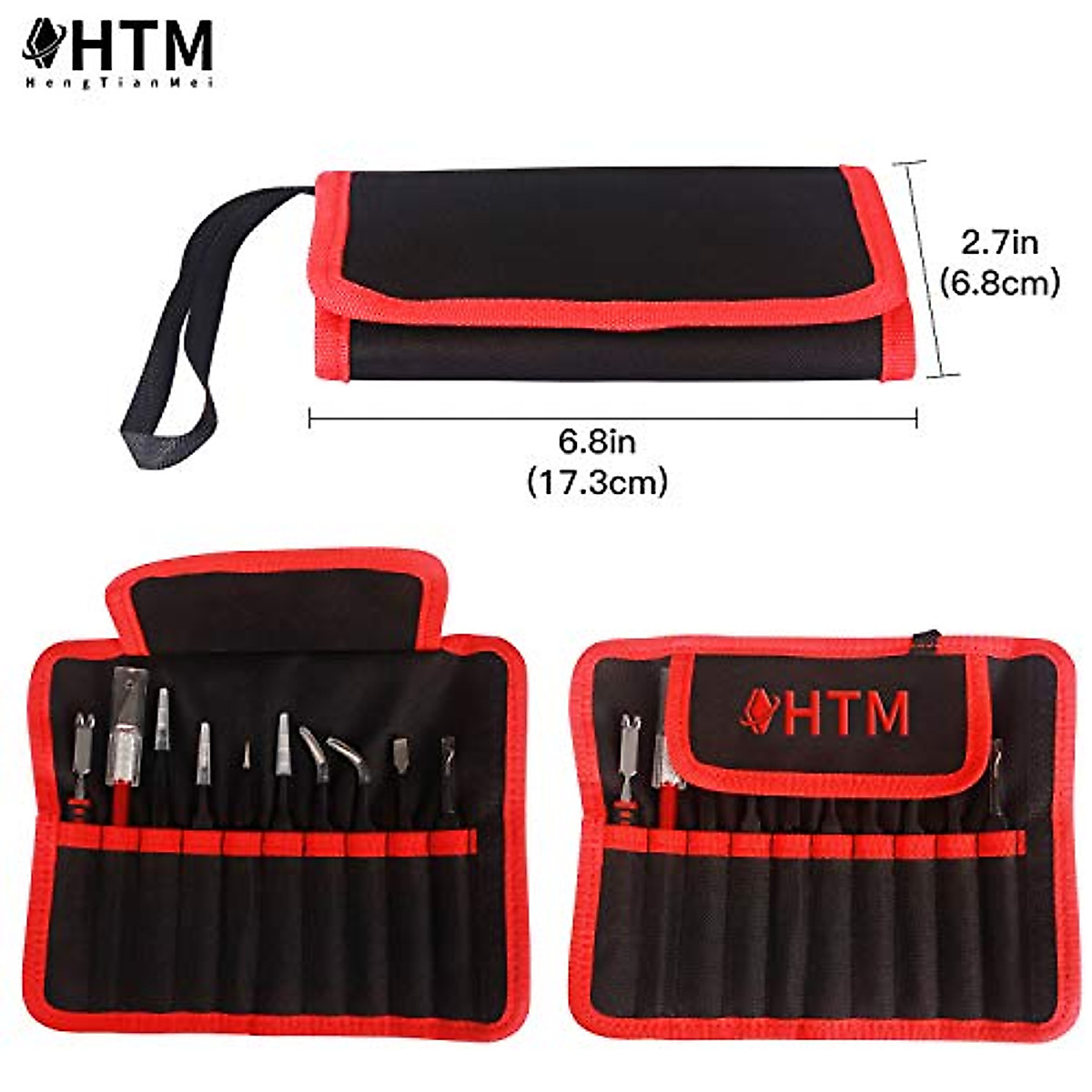 10PCS Precision Tweezers Set, HengTianMei ESD Anti-Static Stainless Steel Tweezers Kit Curved Tweezers for Craft, Jewelry, Electronics, Laboratory Work