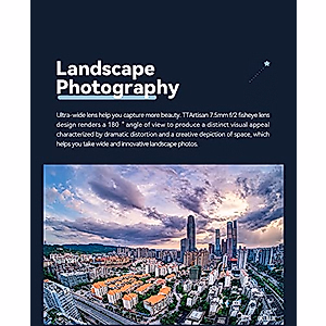 TTArtisan 7.5mm F2 APS-C Fisheye Lens 180° Ultra Wide Angle Large Aperture Manual Focus Lens for Leica/Sigma L Camera TL CL FP