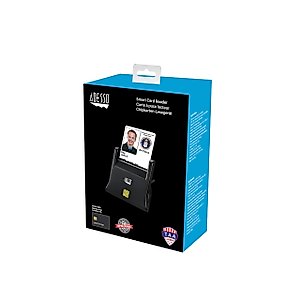 Adesso SCR-300 Desktop Smart ID Credit Card Reader CAC Card Reader Military, DOD USB Common Access CAC, Compatible with Windows, Mac OS