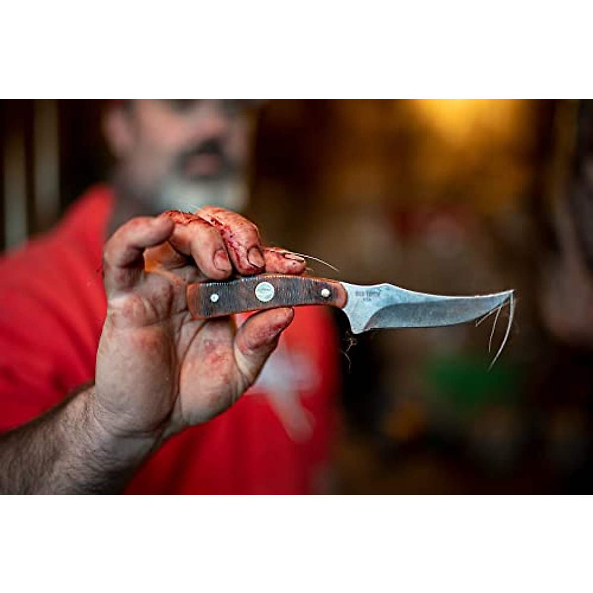 Old Timer Generational USA Series 152OTG Sharpfinger Fixed Blade Knife with Stainless Steel Clip Point Skinner Blade, Bone Handle, and Made in USA for Hunting, Skinning, Field Dressing and Outdoors