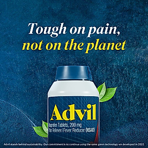 Advil Pain Reliever and Fever Reducer, Ibuprofen 200mg for Pain Relief - 50 Coated Tablets