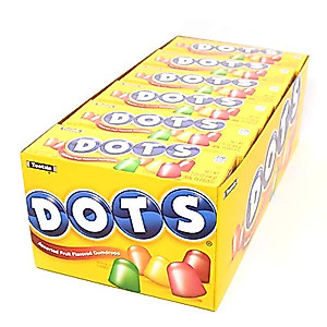 DOTS Individually Wrapped Candy - Original Gummy Candy Flavors - Cherry, Lime, Orange, Lemon & Strawberry - Gluten Free, Kosher & Peanut Free Gumdrops - Bulk 24ct, 2.2oz Dots Candy Boxes