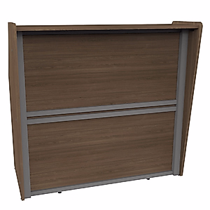 Linea Italia Office Reception Desk, 48" x 24" x 45", Walnut