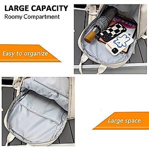 Laptop Backpack for Women Laptop Backpack Travel Business Computer Tote Bag for Girls Work Travel (Beige)