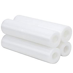 BAKHUK Shelf Liner for Kitchen Cabinets, 4 Rolls of 12 Inches x 25 FT, Non Adhesive Cabinet Liner, Double Sided Non-Slip Drawer Liner, Clear Ribbed Washable Refrigerator Mats for Pantry Cabinet