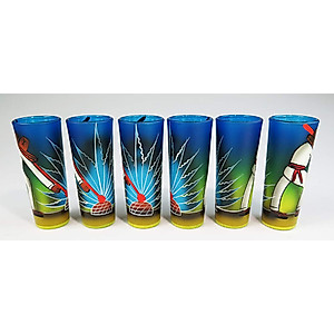 Eye4Art Mexican Tequila Shot Glasses and Bottle Set, Tequila Making Scene, Poncho with Agave Cactus hand painted Bottle, with display stand