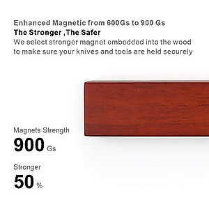KITCHENDAO16 Inch Powerful Magnetic Knife Strip Holder for Wall, 50% Stronger Magnet, Wooden Knife Storage Rack Stand for Kitchen Knives & Tools, Mother's Day Gift for Mom Grandma