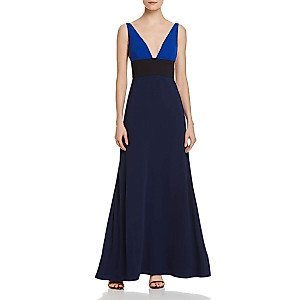 Jill Jill Stuart Women's Tri-Tone Gown, China Blue/Black/Midnight Blue, 0