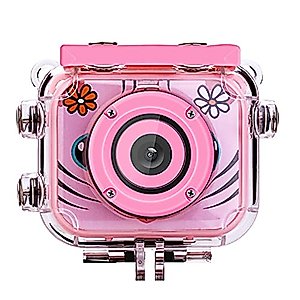 Smalibal Digital Camera 30 Meters Waterproof Photograph 600mAh Support Different Video Formats Kids Digital Camera Kids Gift Pink