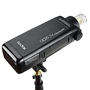 Godox AD200 200Ws 2.4G TTL Speedlite Flash Strobe 1/8000 HSS Monolight with 2900mAh Lithium Battery and Bare Bulb Flash Head to Provide 500 Full Power Flashes Recycle in 0.01-2.1 Second