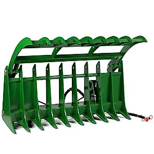 Titan Attachments 72" Root Grapple Rake Attachment Fits John Deere Loaders, Hook and Pin Connection