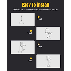 BestOffice Counter Height Bar Stool Set of 2 Barstools Modern Swivel Bar Stool Hydraulic Home Kitchen Stools Height Adjustable PU Leather Bar Chairs Dining Room Chairs