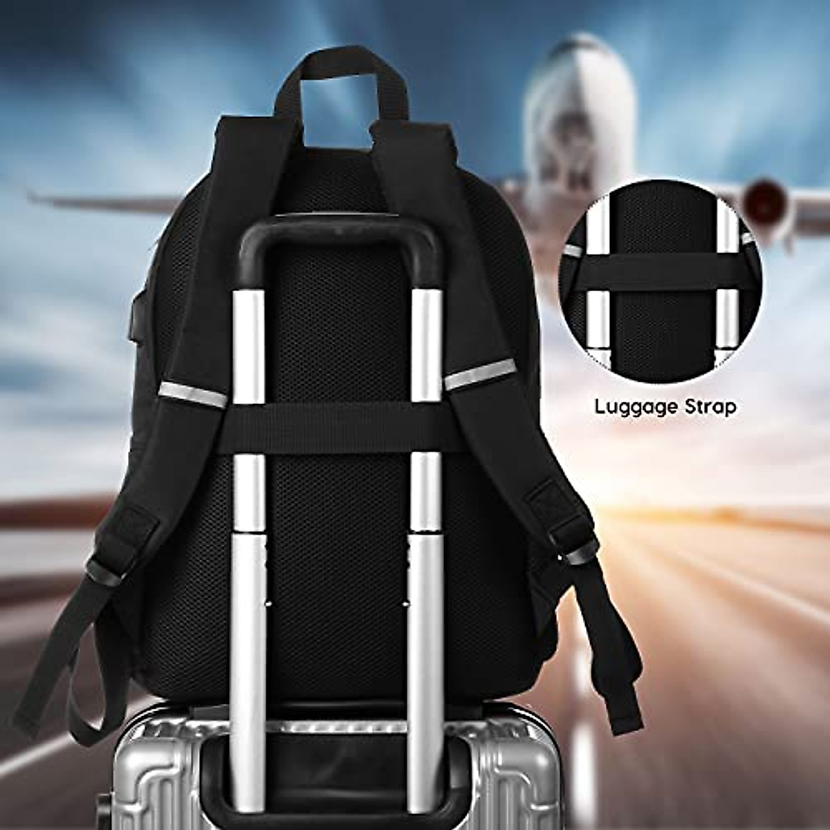 YAMTION 17inch Backpack for School Business Travel,Computer Bookbag Schoolbag for Work Office College High School Teen Men Boy Women Girl