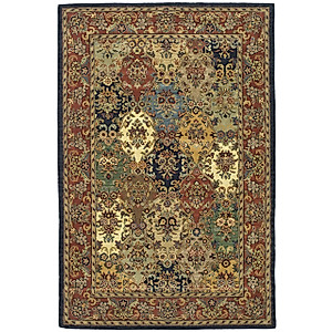 SAFAVIEH Heritage Collection Area Rug - 6' x 9', Multi & Burgundy, Handmade Traditional Oriental Wool, Ideal for High Traffic Areas in Living Room, Bedroom (HG911A)