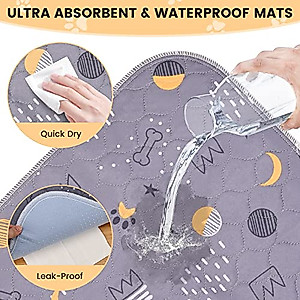 UPSKY Washable Pee Pads for Dogs 2 Pack Reusable Puppy Pads Waterproof Pet Training Pads, Non-Slip Dog Mats Fast Absorbent Whelping Pads for Playpen, Potty, Crate, Bed, 34” x 36”