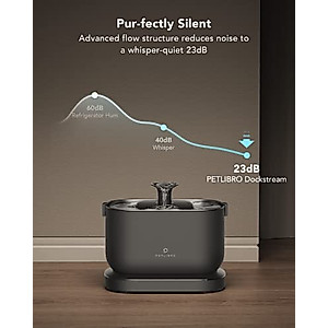 PETLIBRO Cat Water Fountain, Cordless Pet Fountain Battery Operated, 2.5L/84oz Dockstream Water Fountains for Cats Indoor, Cat Fountain with Stainless Steel Tray, Easy to Clean BPA-Free