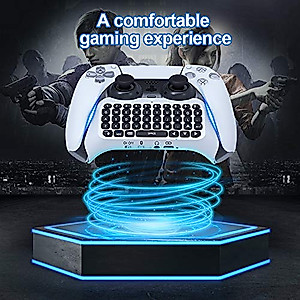 Donop Wireless Bluetooth Keyboard for PS5 Controller, Built-in Speaker & 3.5mm Audio Jack (White)
