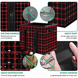 WISELIFE Reusable Grocery Bags 3 Pack,Large Grocery Tote Bag Water Resistant Shopping Bags Foldable Grocery Bag for Clothes,Shoes and Picnic,Red