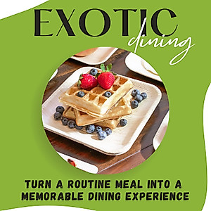 Shy Leaf Disposable Bamboo Plates (60 PLATES) + 120 Piece Wooden Cutlery Set - 8 inch & 10 inch Palm Leaf Plates - Party Plates - 100% Biodegradable & Eco Friendly Compostable Plate Set