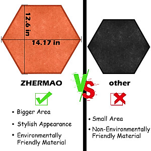 ZHERMAO 6 Pack Acoustic Panels Sound Proof Padding,14 X 13 X 0.4 Inches Sound Dampening Panels Bevled Edge Sound Panels, Used in Wall Decoration and Acoustic Treatment（Hexagon) (Pink)