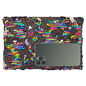 JNB Flat Sequin Envelope Clutch,Multi