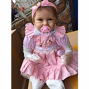 LOVEDOLL Reborn Baby Dolls Girls 22" Reborn Doll Silicone Vinyl Limbs Cloth Body Gift Sets