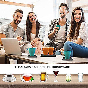 12 Pack 4 x 4 Inch Stone Coasters Bulk Cup Coaster Set, Personalized Engraving DYI Bulk Square Coasters with Anti-Scratch Bottom for Bar Kitchen Home